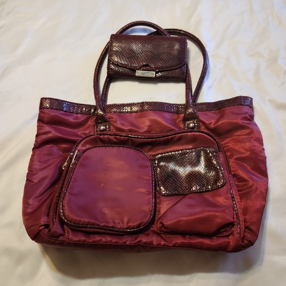 Avon | Bags | Burgandy Avon Bag With Matching Wallet | Poshmark